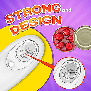 Hands Free Battery Operated Electric Can Opener Open Most Can Smooth Edge, Electric Can Openers for Kitchen Food-Safe Magnetic Catches Cover, Automatic Can Opener for Seniors, Arthritis, and Chefs