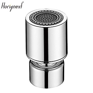 Horiznext faucet aerator for kitchen bathroom sink, tap head sprayer 360 degree swivel filter attachment hose extender no splash water nozzle (1 pc with adapter)