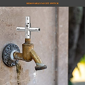 Sdstone Water Key Tool 4 Way Sillcock Key with 4 Wrench Sizes，Sillcock Water Key Fits Sillcock, Stopcock and Valves, Spigot handle replacement,2 Pack