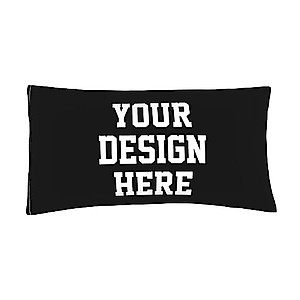 Custom Pillows with Picture Add Your Picture Logo Text Personalized Pillow with Photo Design Your Own Personalized Gifts Black 20x36In Pillow Case