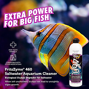 Fritz Aquatics 83370 FritzZyme 460 Biological Conditioner for Salt Water Aquariums, 16-Ounce