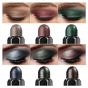 LUXAZA 6PCS Cream Eyeshadow Stick,Matte And Shimmer Neutral Brown Eyeshadow Pencil Crayon,Hypoallergenic,Highlighter,Pro Waterproof & Long Lasting Eye Shadow And Eyeliner Pen Sets