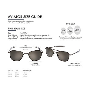 Randolph USA | Gunmetal Classic Aviator Sunglasses for Men or Women 100% UV