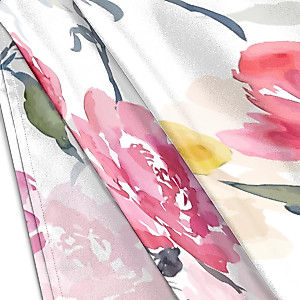 Flower Peony Satin Pillow Cases Silk Satin Pillowcase for Hair and Skin Standard Set of 2 Super Soft Silk Pillowcase with Envelope Closure (20x26 in)