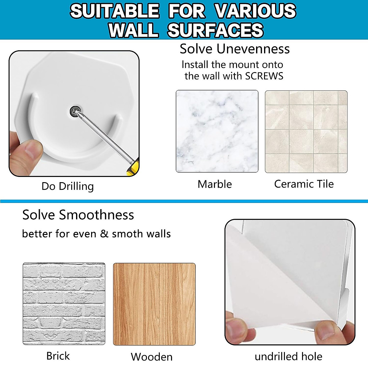 Closet Rod - 30-50 Inches, No Drilling Closet Rod Extender Hanging - White Adjustable Clothes Hanging Bar, with Holder for Closet, Bathroom, Windows(with Holder)