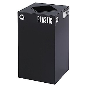 Safco Products 2981BL Public Square Recycling Receptacle Base, 25-Gallon, (Top Sold Separately), Black