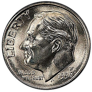 1996 W Roosevelt Dime Uncirculated US Mint
