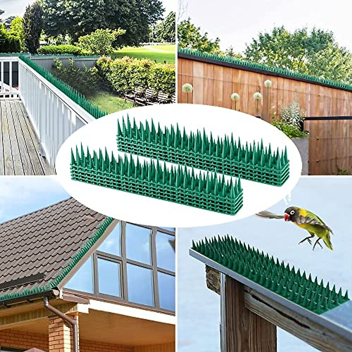 Anti Bird Spikes 10Pcs Plastic Pigeon Deterrent Spikes Cat Fence Spikes Bird Repellent Spikes, for Fence Windowsill Garden