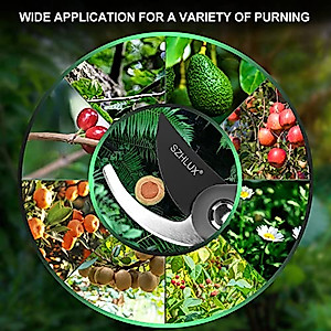 SZHLUX Pruning Shears, Premium SK5 Carbon Steel Blades Hand Pruner for Garden, Sharp Precision Pruning Scissors, 5/8’’ Plant Clippers， Tree Trimmers