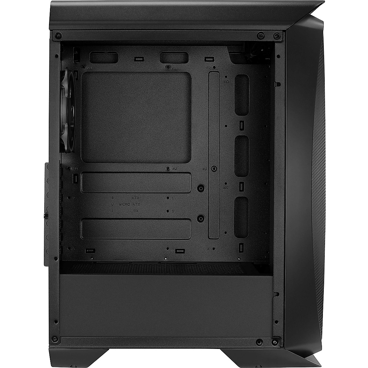 Gaming PC Case Mid-Tower Chassis by AeroCool, AeroOne Eclipse Black, Tempered Glass Panel, 4X RGB Fans, 2X USB 3.0, ATX Desktop Case
