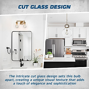 OHBULBS G25 Clear LED Light Bulb with E26 Medium Base Bulb | 5.5 Watt Dimmable Cut Glass Filament 3000K White Light – Ideal for Chandeliers, Vanity Fixtures, Bath Bars, Pendant Lights