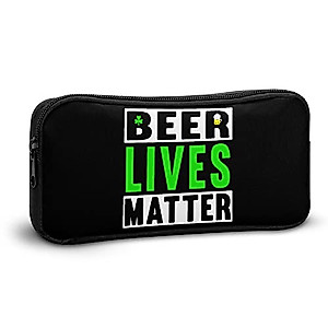 Beer Lives Matter Pencil Case Stationery Pen Pouch Portable Makeup Storage Bag Organizer Gift