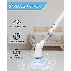 DIMUAT Electric Spin Scrubber, Shower Scrubber for Cleaning, Cordless Grout Power Bathroom Cleaner for Cleaning Tile, Floor, Bathtub