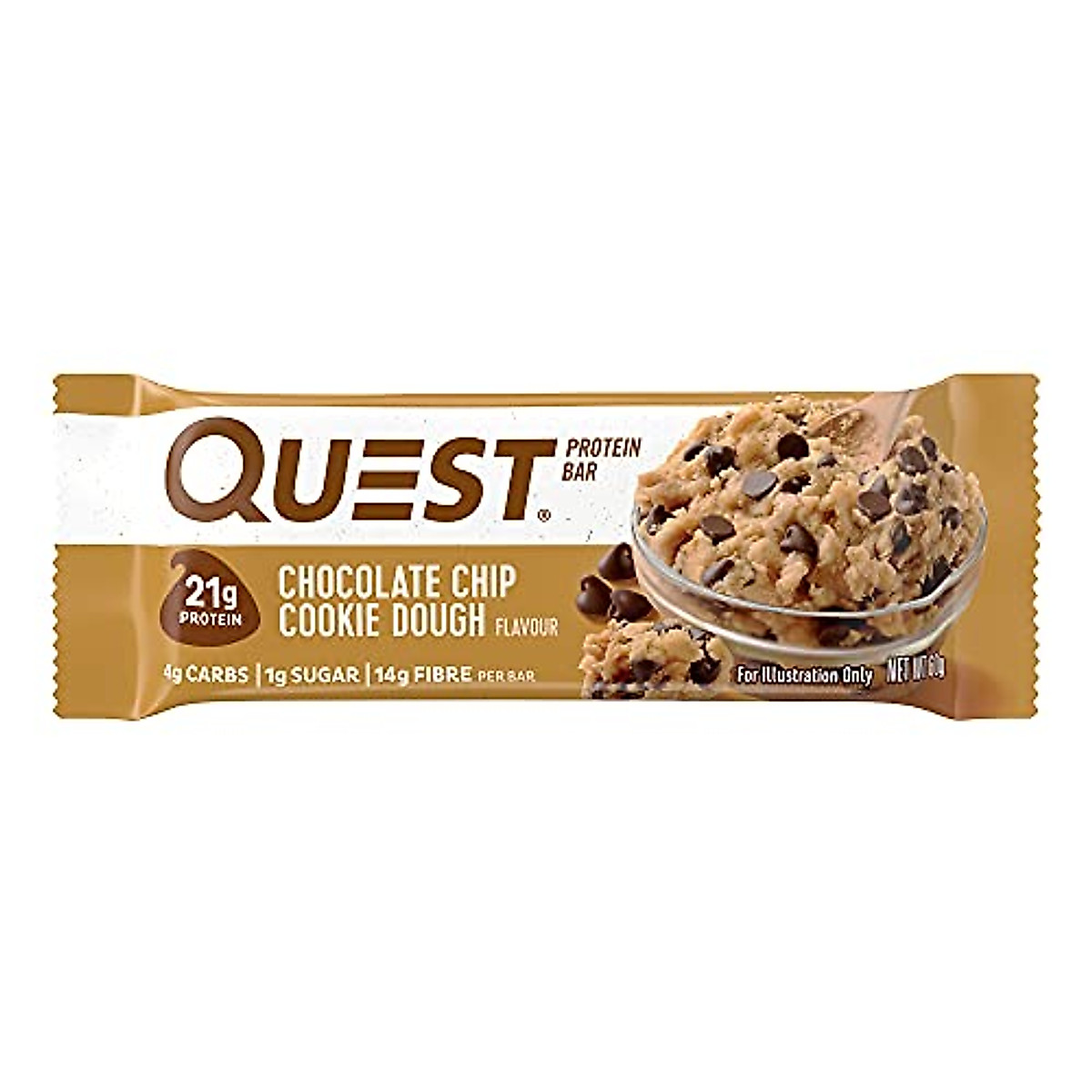 Quest Protein Bar Chocolate Chip Cookie Dough, 2.12 Ounce