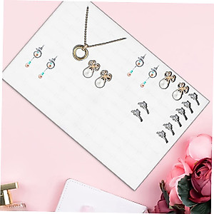 BUGUUYO 10pcs Jewelry Box Pad Sponge Pad for Ring Earring Display Tray Ring Holder Insert Ear Stud Pad Showcase Display Trays Ring Foam Insert Velvet Earrings Pad Leather White