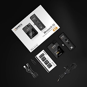 comica BoomX-DMI1 Wireless Lavalier Lapel Microphone for iPhone iPad, Plug & Play 2.4GHz Lapel Mic with Real-time Monitoring for TikTok YouTube Facebook Live Stream Vlogging Video Recording.