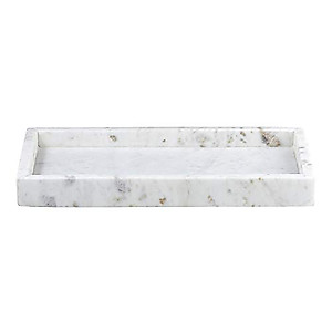 47th & Main Elegant Marble Tray 12 x 6.3-inches, White Rectangle