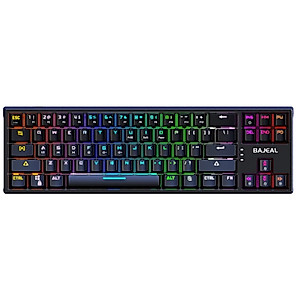 MatureGirl K71 Mechanical Gaming Keyboard, RGB LED Backlit Gaming Keyboard, Wired Ergonomic Computer Keyboard with Blue Switches, for PC Gamer/Windows Gaming (Black)