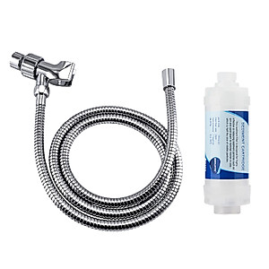 Klabb K-3 shower set 79 Inches Stainless Steel Shower Hose with Adjustable Shower Arm Holder Shower Head Holder Replacement Shower Hose Head Holder with inner brass ball.