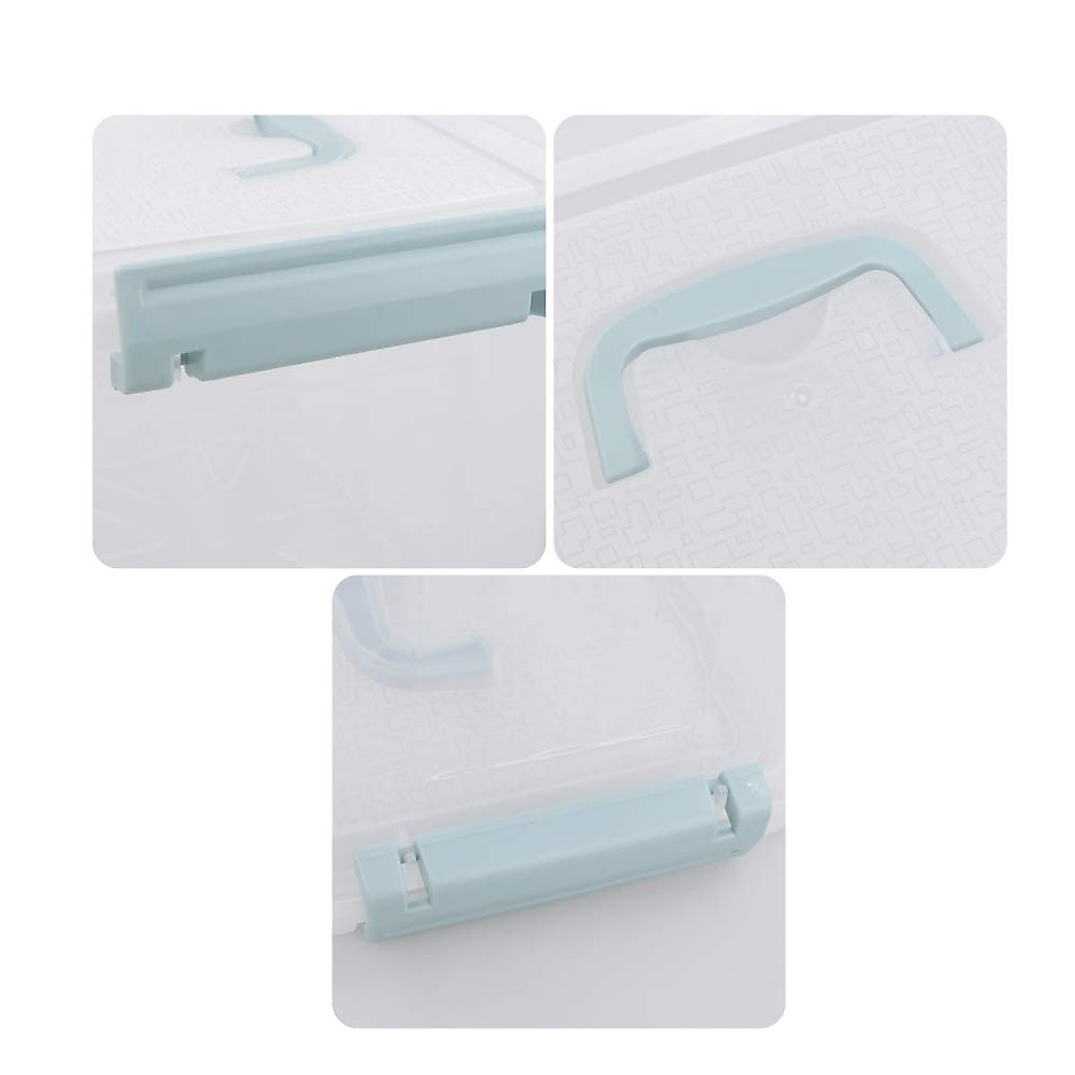 Pekky Plastic Storage Bin with Handle, Clear Latching Tote, 6 Quart, 6 Packs