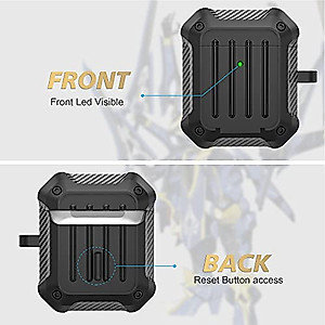 Valkit Compatible AirPods Case Cover for Men Women, Full-Body Rugged Protective Airpods Cover with Keychain Air Pod 2 Case for Airpods Wireless Charging Case 2 & 1 - Black