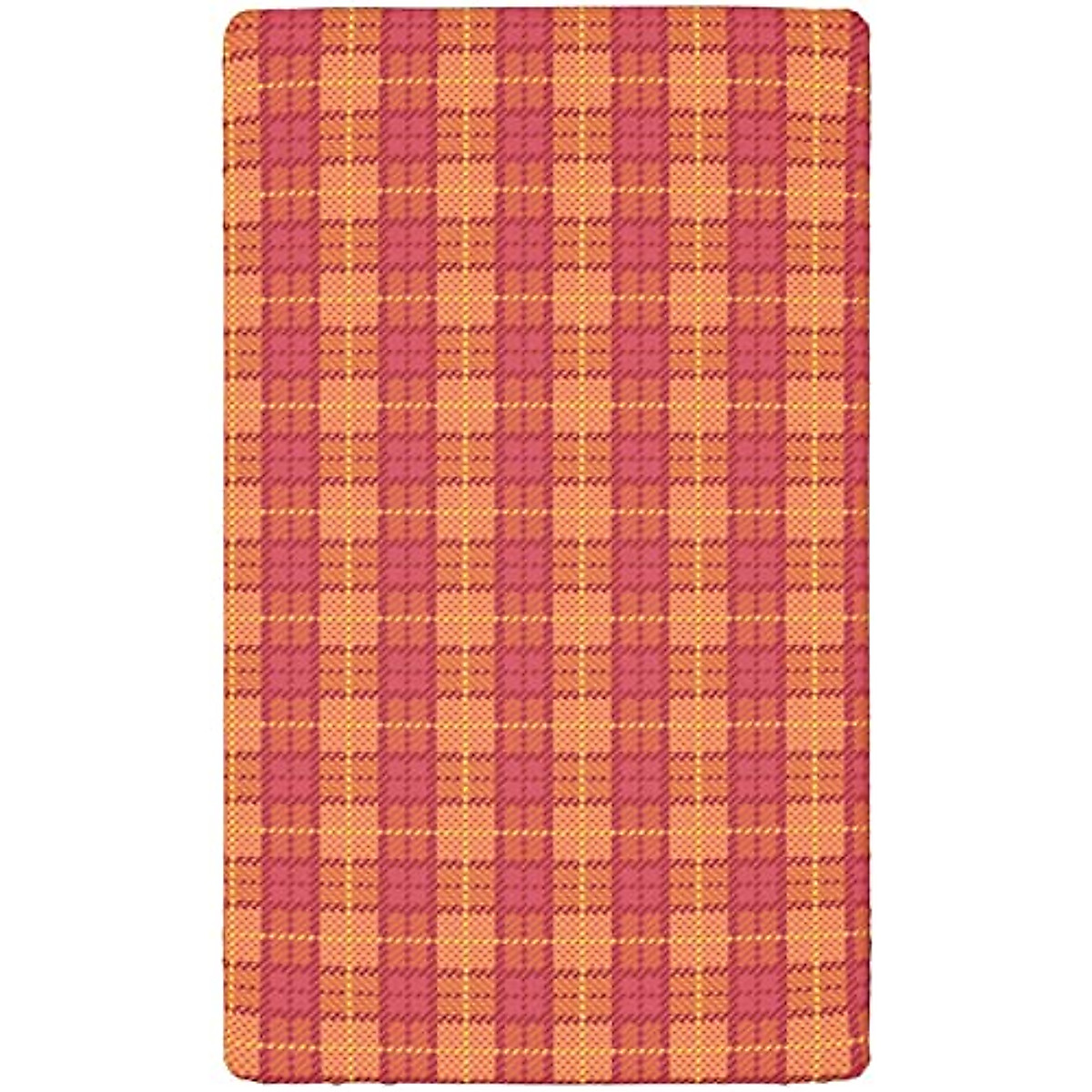 Pink and Orange Themed Fitted Crib Sheet,Standard Crib Mattress Fitted Sheet Ultra Soft Material-Great for Boy or Girl Room or Nursery,28“ x52“,Dark Peach Dried Rose