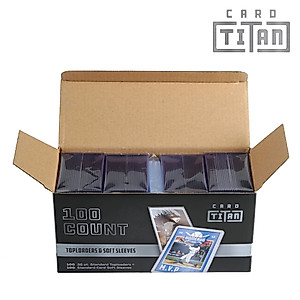 CARD TITAN PRO 3" x 4" Standard 35pt Toploaders and Soft Sleeves - Premium Quality Ultra Clear Card Sleeves - Top Loaders for Cards and Penny Sleeves for Trading Cards - Baseball Card Sleeves (200ct)