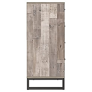 Signature Design by Ashley Neilsville Industrial 4 Drawer Chest of Drawers, Whitewash