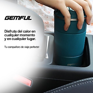 GEMFUL 17oz Travel Coffee Mug To Go with Lid Stainless Steel Insulated Cups Reusable Tumbler Leak Proof Coffee Lovers Gift for Hot Cold Drinks Women Men Office Car Black
