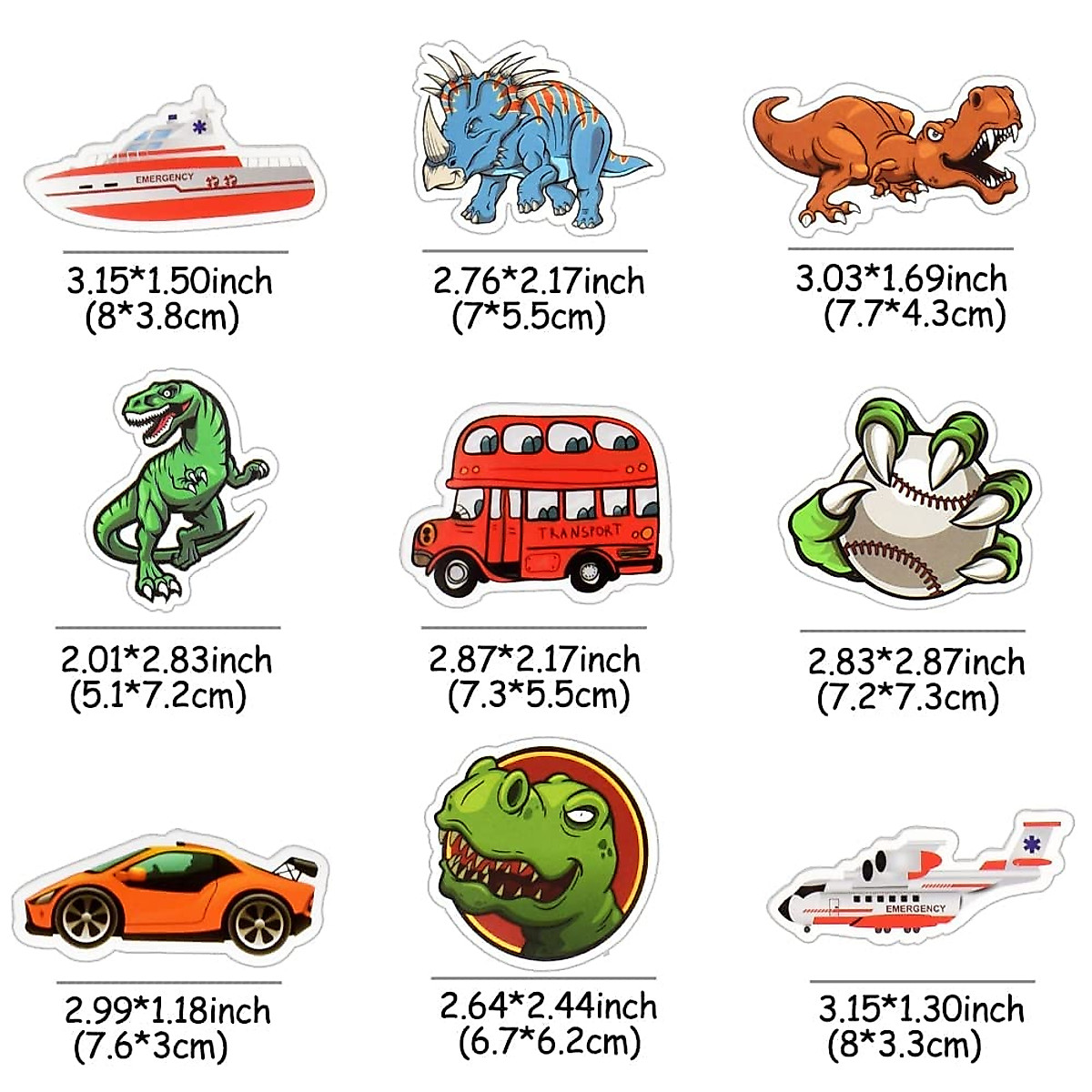 100pcs Stickers for Boys&Girls Kids Cute Dinosaur Stickers Easter Baskets for Kids Truck Stickers for Water Bottles Boys&&Girl Vinyl Stickers Bulk