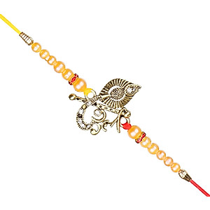 CHERKRAFT Jai Shree Krishna Morpank Flute Rakhi for Brother (Pack of 1) Rakhi Thread for Men/Boy Raksha Bandhan (Design 3, Standard)