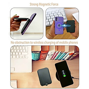 Meroqeel Magnetic Phone Wallet Stand for MagSafe iPhone 12 13 14 Series, Leather Magnet 3 Credit Card Money Holder for The Back of Mag Safe Phone 12 13 14 Pro Max Case, 2-in-1 Cards Wallets - Green