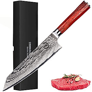 Japanese Chef Knife, Fukep Chef Knife Ultra Sharp AUS10 Core Steel 72 Layers High Carbon Steel Damascus Chef Knife Ergonomic Mahogany Handle Kitchen Knife Chef Gift