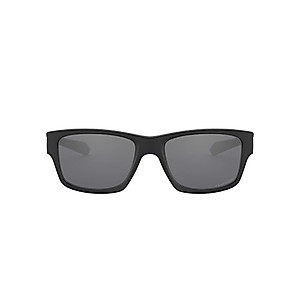 Oakley Men's 0OO9135 Jupiter Squared Rectangular Sunglasses, Matte Black/Black Iridium Polarized, 56 mm