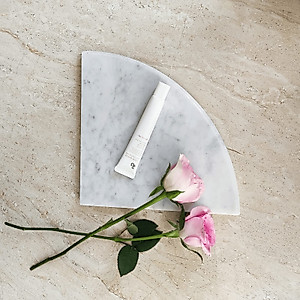 GEOONA 2 pcs Marble Shower Corner Shelf for Bathroom, 9'' Natural Marble Corner Shelves for Bath Wall Mounted Both Side Polished (2, Carrara White)