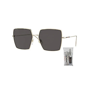 BURBERRY Daphne BE3133 110987 58MM Light Gold/Dark Grey Square Sunglasses for Women + BUNDLE With Designer iWear Eyewear Kit