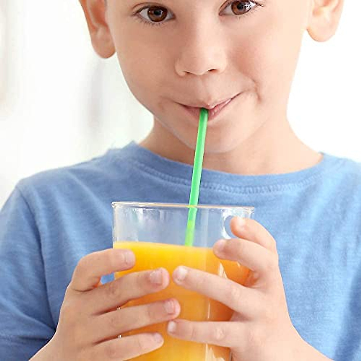 Tomnk 500 Pack Plastic Straws, 10.3'' High Disposable Straws Plastic Drinking Straws, Assorted Colors