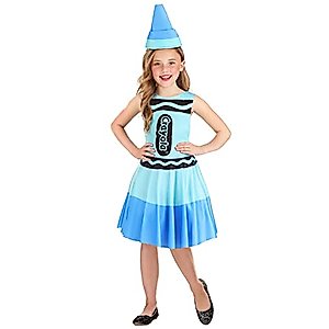 Fun Costumes Blue Crayola Costume Dress for Kids - Includes Dress, Headband with Hat