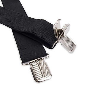 Dickies mens 1-1/4 Solid Straight Clip Suspenders, Black, Extended Size US