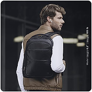 VELEZ Water Resistant Leather Backpack + Wallet with Matching Key Fob Gift Set