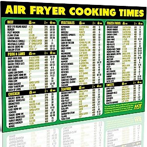Air Fryer Cooking Times and Instant Pot Magnetic Cheat Sheet Combination Bundle - Extra Large Easy to Read 11” x 8.5” Reference Guides for Air Frying and Instant Pot Pressure Cooking