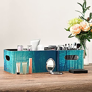 Autumn Forest Road Storage Basket Felt Storage Bin Collapsible Towel Storage Toy Storage Box Organizer for Kids Bedroom Magazine