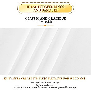 4 Pack 60 x 102 Inch Tablecloth, White Tablecloth for 6 Feet Rectangle Tables, Stain and Wrinkle Resistant Washable Fabric Table Cloth for Wedding Party Dining Table Buffet Parties and Camping