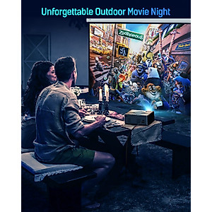 Movie Projector, HISION 5G WiFi Bluetooth Projector Native 1080P Projector 4K Support Oudoor Mini Projector for iPhone Home LED TV Projector Compatible with TV Stick Laptop Tablet PC HDMI USB TF DVD