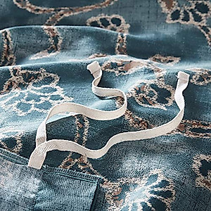 Inspire by Intelligent Design Reversible 100% Cotton Sateen Duvet - Breathable Comforter Cover, Modern All Season Bedding Set (Insert Excluded), Belcourt, Paisley Blue King/Cal King(104" x 90")