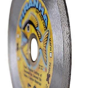 Delta Diamond Piranha Premium 4 1/2 Inch Tile Diamond Saw Blade, Continuous Rim, 7/8"-5/8" Arbor, Dry or Wet Cutting Porcelain & Ceramic Tiles (4.5")