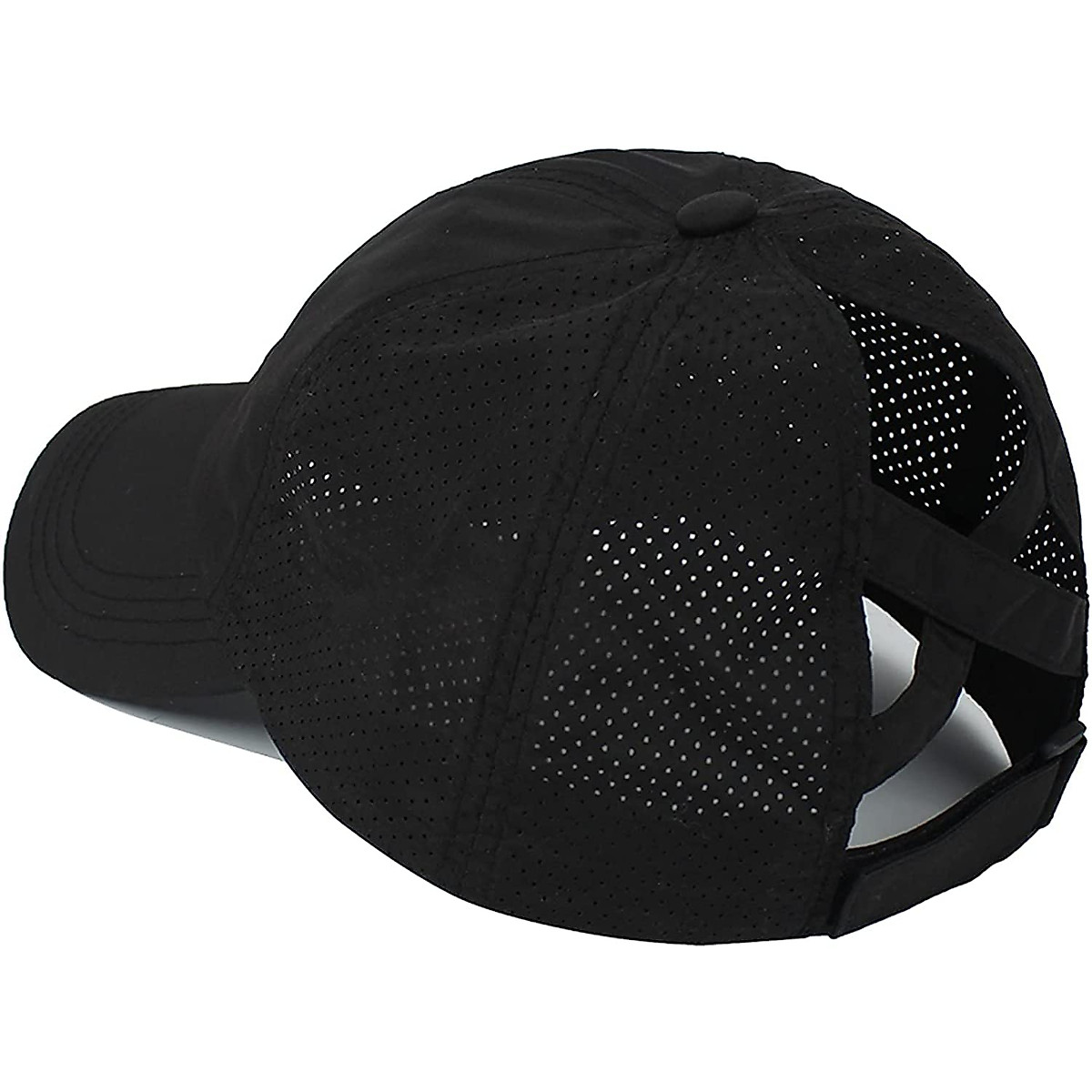 YAGOLD Womens Criss Cross Ponytail Baseball Cap Adjustable High Messy Bun Ponycap Hats Quick Drying Mesh Dad Hat for Outdoor Sports Travel Black