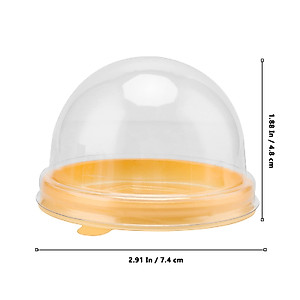 MUKLEI 200 Pack 3 Inch Plastic Mini Cake Box, Clear Cupcake Box with Dome Lids, Dome Muffin Single Container Round Plastic Cupcake Holders for Mooncakes, Cookies, Desserts, Gold Base