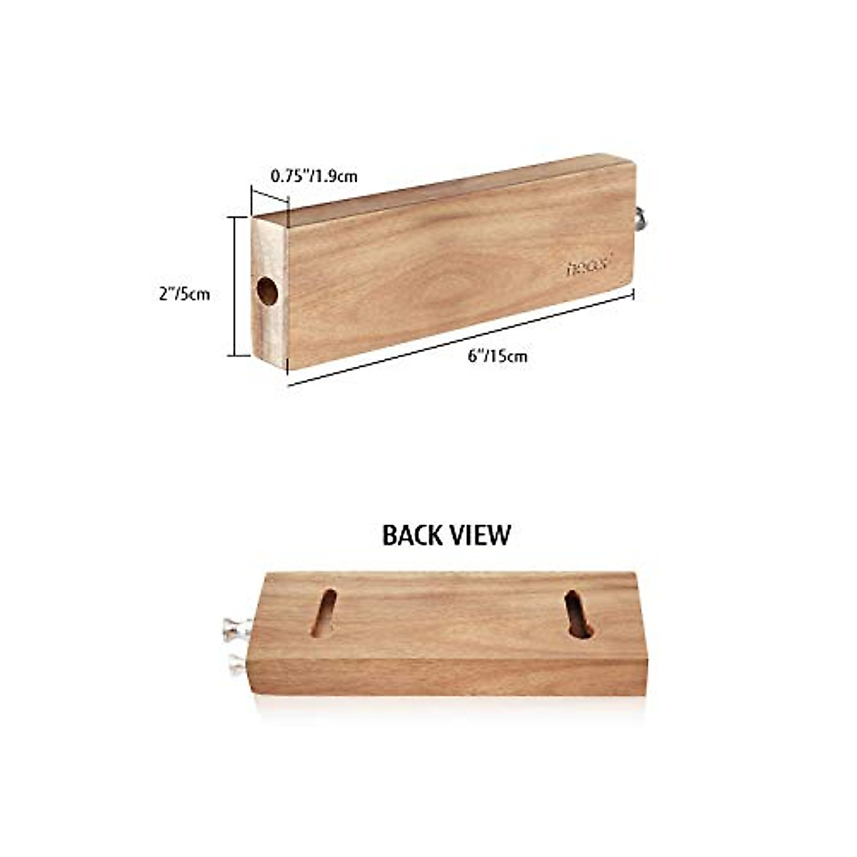 hecef 6 Inch (15 cm) Magnetic Knife Strip, Acacia Wood Knife Holder for Storing All Kinds of Metal Items, Brown