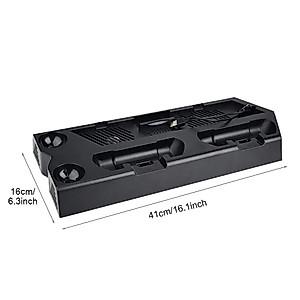 3 in 1 Multi Charging Stand with 2 Cooling Fans for PlayStation PRO/Slim/PS VR, Controller Docking Station Charger, 11 Card Slot, Vertical Stand PSVR Headset Bracket